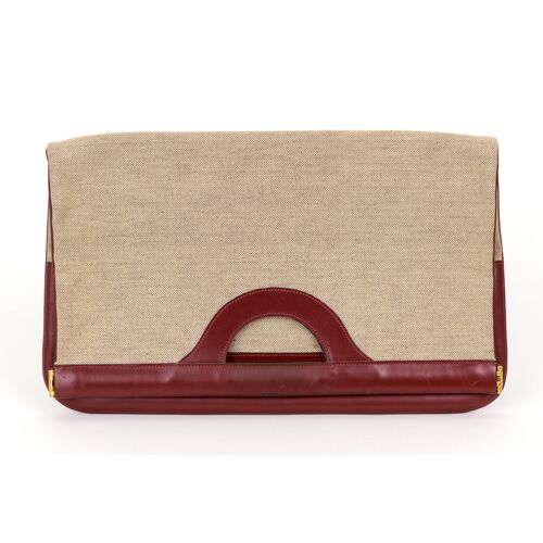 Hermes Oversize Foldable Toile Clutch - Vintage Lux - Red | SheFinds